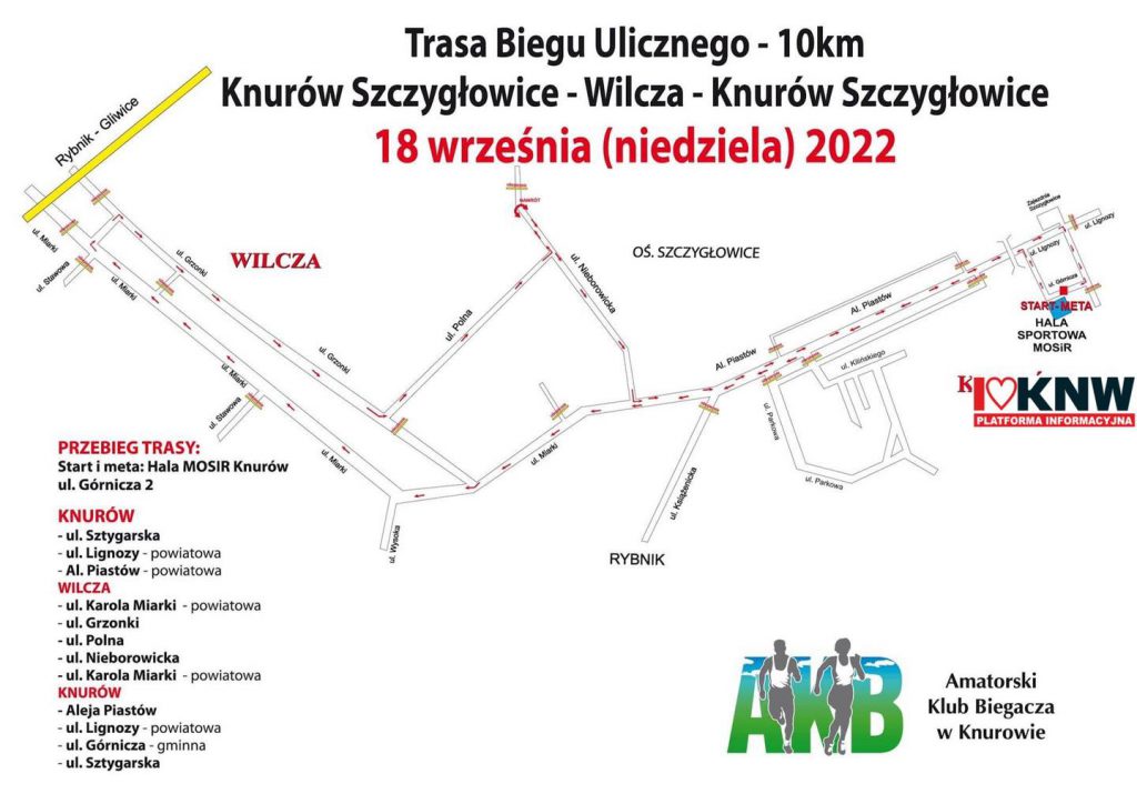 Knurów: Mapa trasy XXX Międzynarodowego Biegu Ulicznego… – IKNW ...